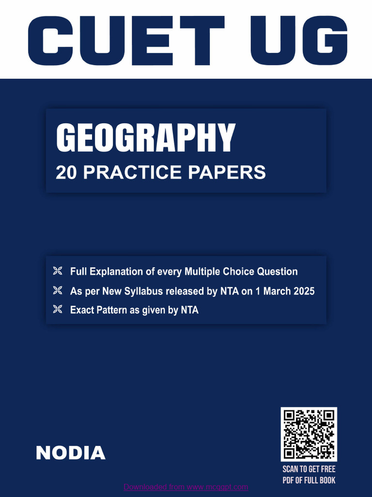 CUET UG Geography 20 Sets Book 2025 | PDF | Sustainability | Agriculture