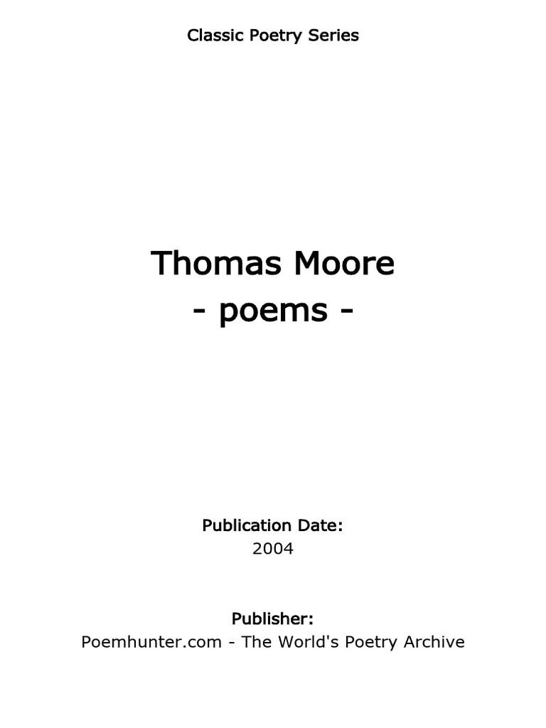 Thomas Moore's Notable Poems Collection | PDF