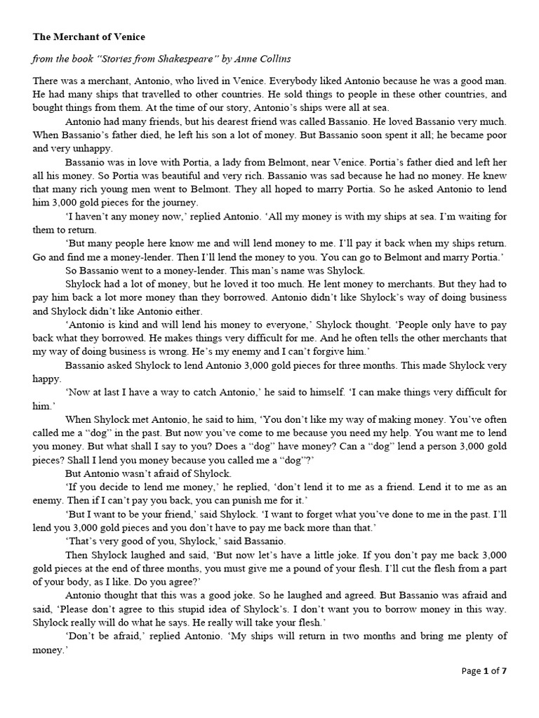 Setting and Themes in Merchant of Venice | PDF | The Merchant Of Venice ...