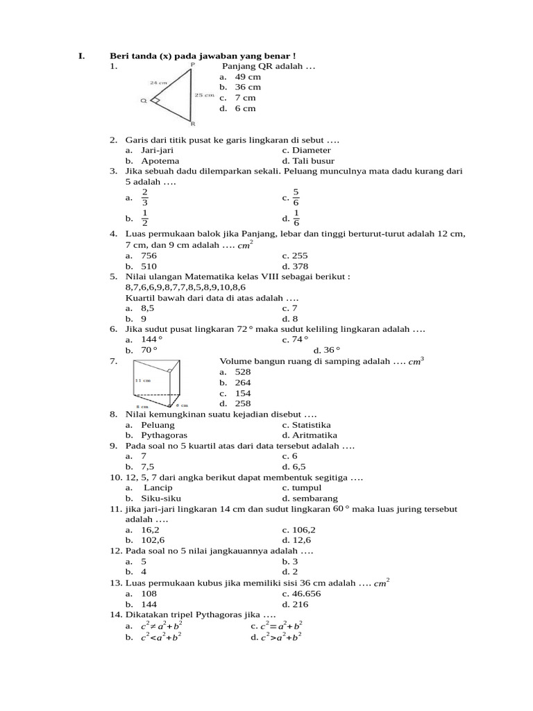 Soal PAT MTK 2 | PDF