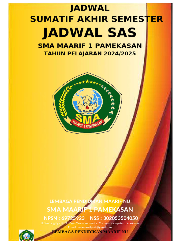 Jadwal SAS Ganjil 2024 | PDF