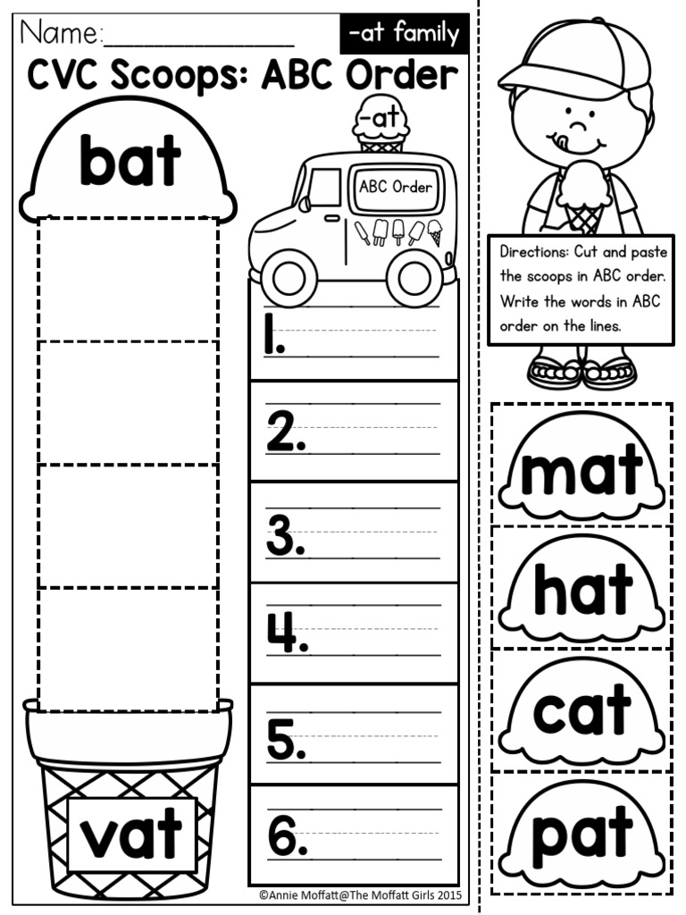 CVC Word Family Activities -at Family | PDF