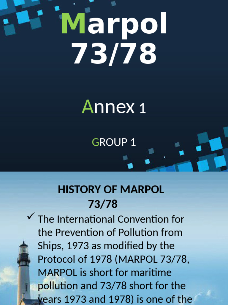 MARPOL 73/78 Overview and Regulations | PDF | Parts Per Notation | Earth Sciences