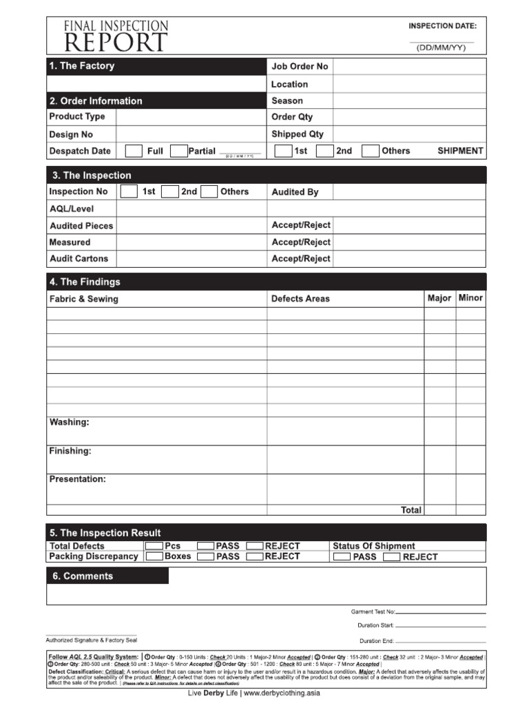 Final Inspection Report | PDF