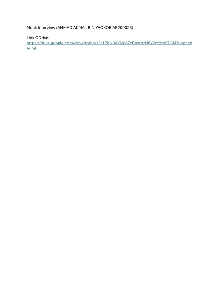 Mock Interview | PDF