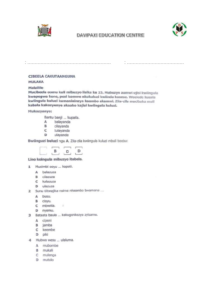 G6 & 7 Chitonga Term 1 2025 | PDF