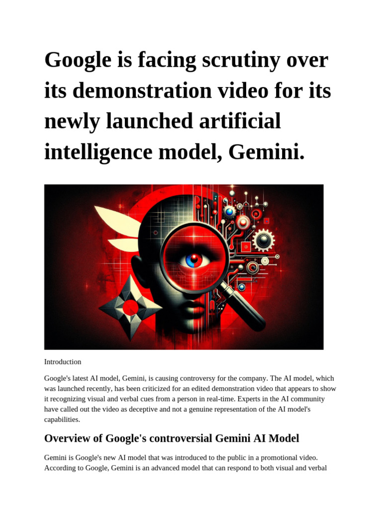 Google Gemini AI Video Controversy | PDF | Artificial Intelligence ...