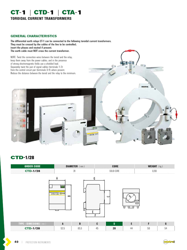CT CTD CTA: Toroidal Current Transformers | PDF | Transformer ...