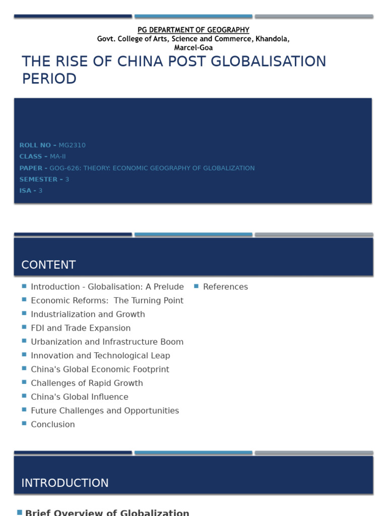 The Rise of China Post Globalisation Period | PDF | Globalization ...