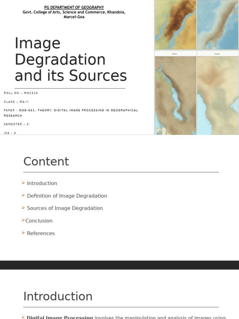 Sources of Image Degradation in GIS | PDF | Data Compression | Optics
