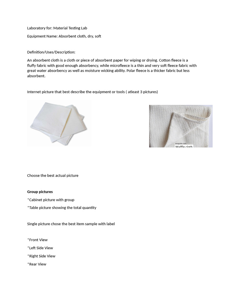 Absorbent Cloth Dry Soft | PDF