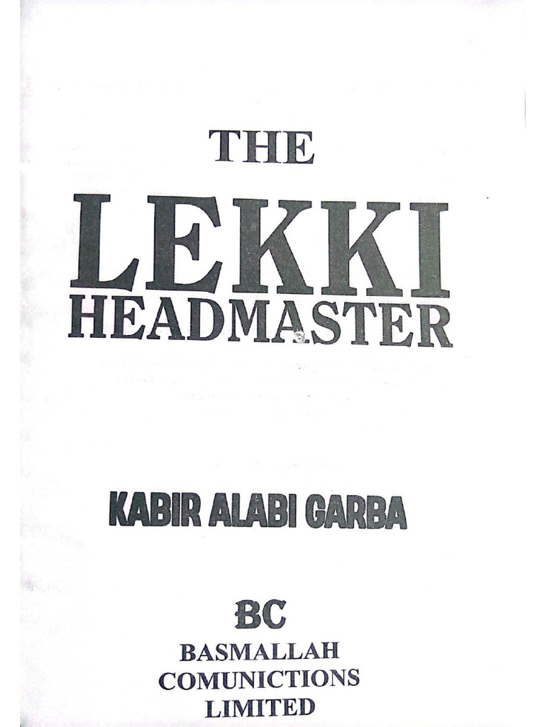 The Lekki Headmaster Jamb Novel | PDF