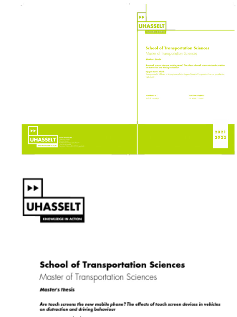 Master of Transportation Sciences | PDF | Attention | Traffic Collision