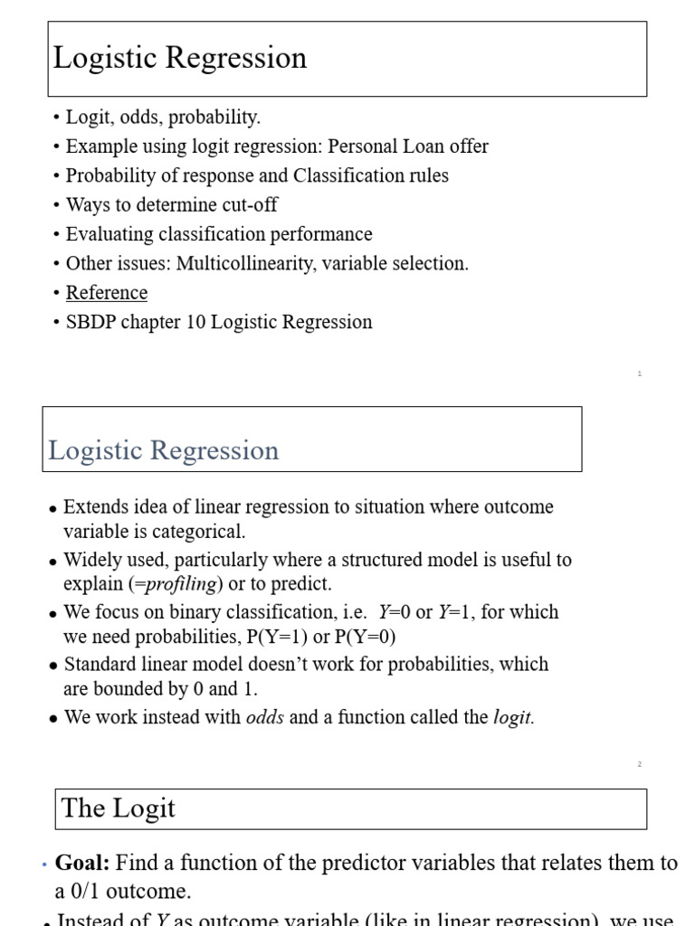Understanding Logistic Regression Basics | PDF | Logistic Regression | Regression Analysis