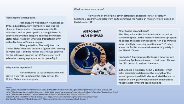 IPC Y6 - Alan Shepard | PDF | Apollo Program | Human Spaceflight
