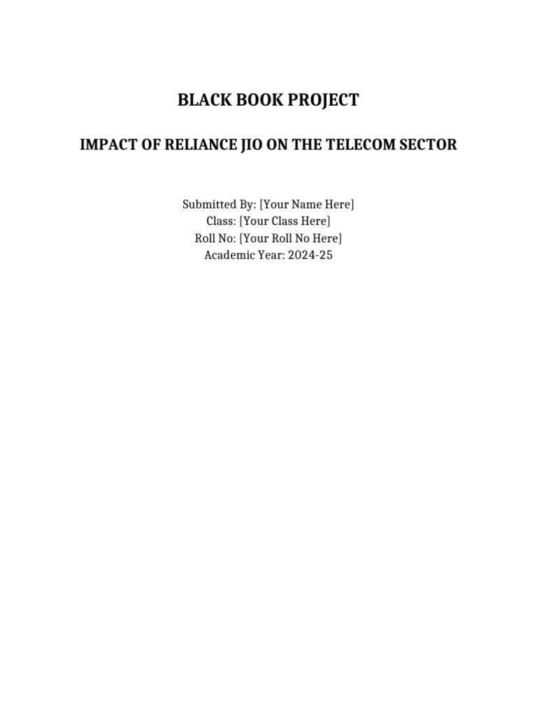 Final Impact of Reliance Jio Project | PDF