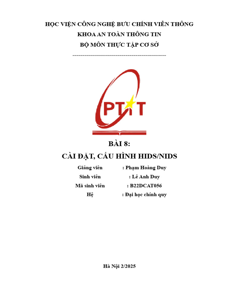 Bài thực hành 8_Lê Anh Duy_B22DCAT056 | PDF
