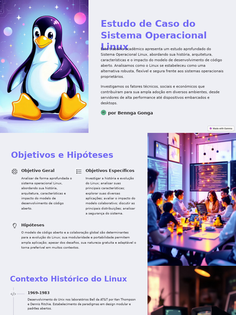 Estudo de Caso Do Sistema Operacional Linux | PDF | Linux | Kernel (sistema operacional)