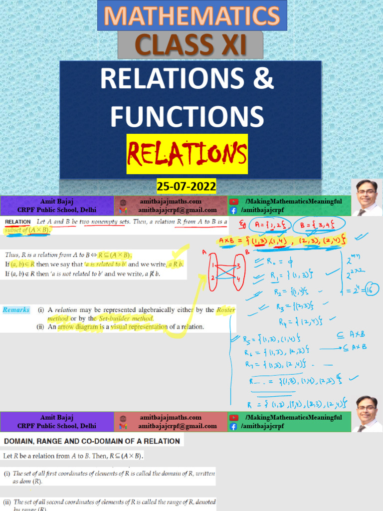 L-2 REL & FUN (Intro To Relations & Ex 2.1) 25-07-2022 | PDF