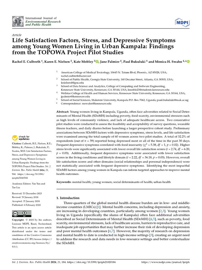 Life Satisfaction Factors Stress and Depressive Sy | PDF | Major ...