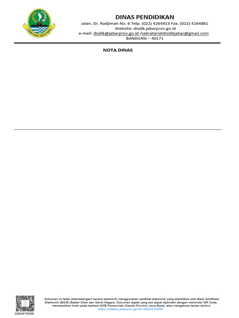 NOTA DINAS Pembinaan Disiplin ASN Sebelum Dan Setelah Cuti Bersama Hari ...