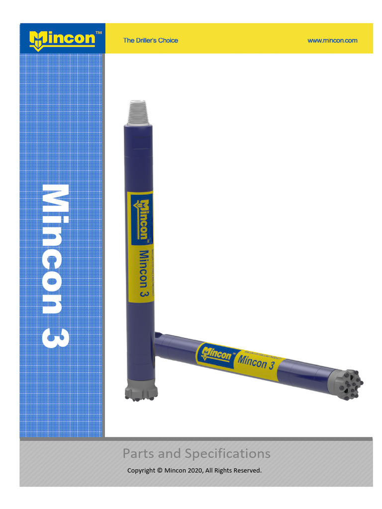 2020 Mincon 3 DTH-Hammer Parts-and-Specifications-Sheet | PDF | Drill | Piston