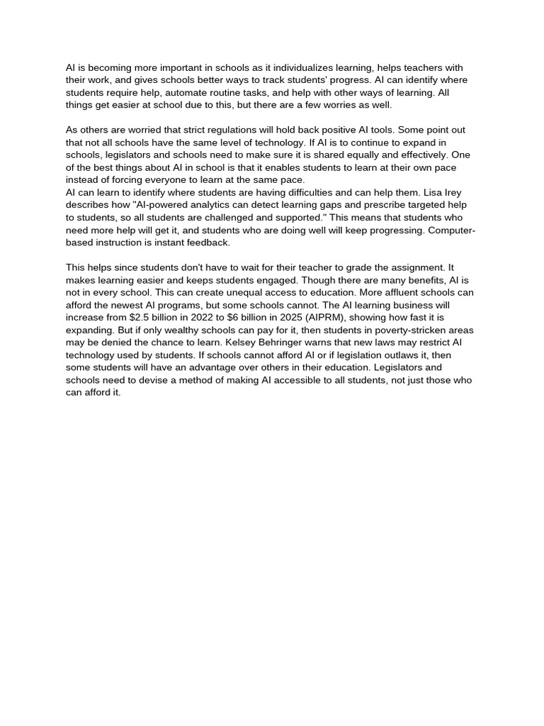 AI Learning and It's Impact | PDF