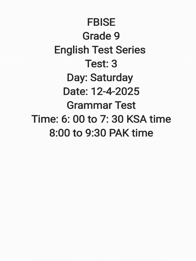 English Grade 9 Test#3 - 250412 - 184215 | PDF