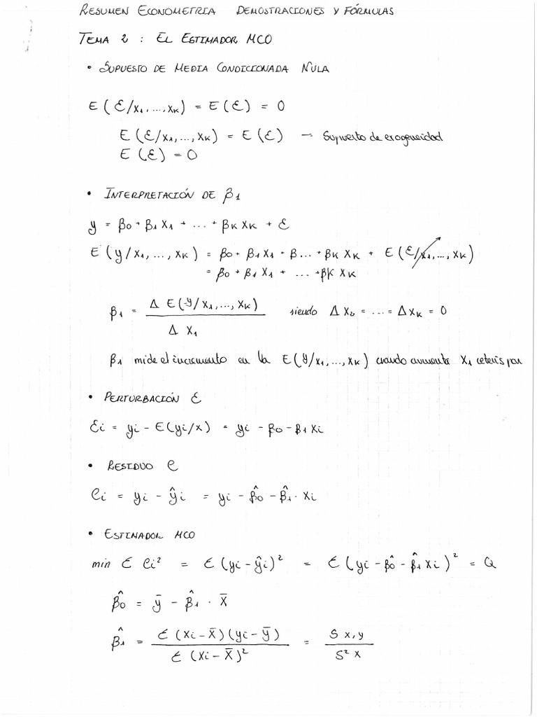 formulario econometria | PDF