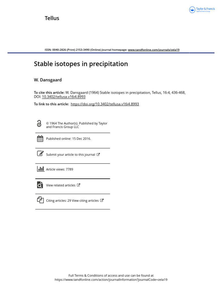 Stable Isotopes in Precipitation | PDF | Phase (Matter) | Rain