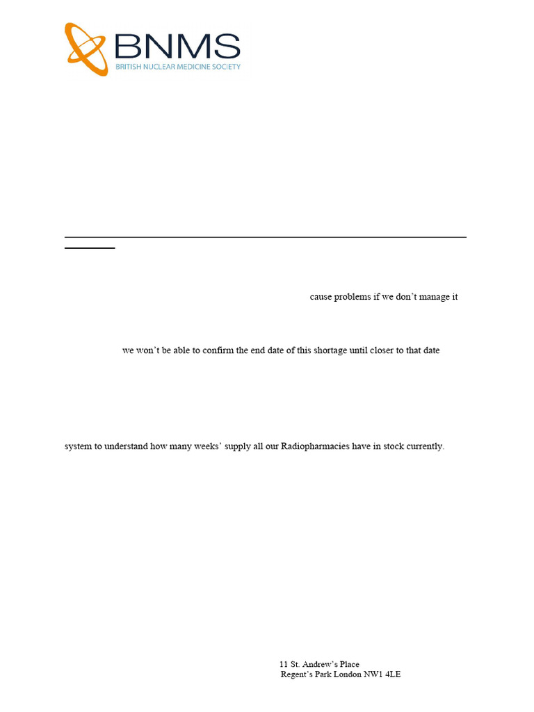 HDP Shortage Letter 250325 | PDF | Medicine