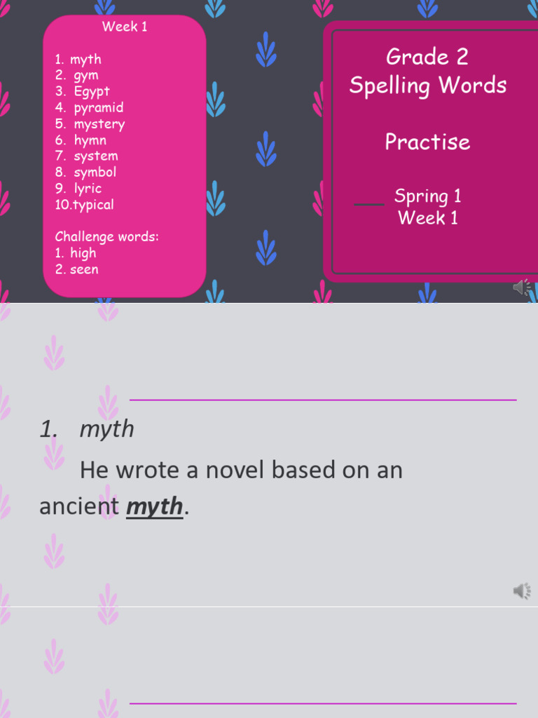 Week 1 Spelling Practise | PDF
