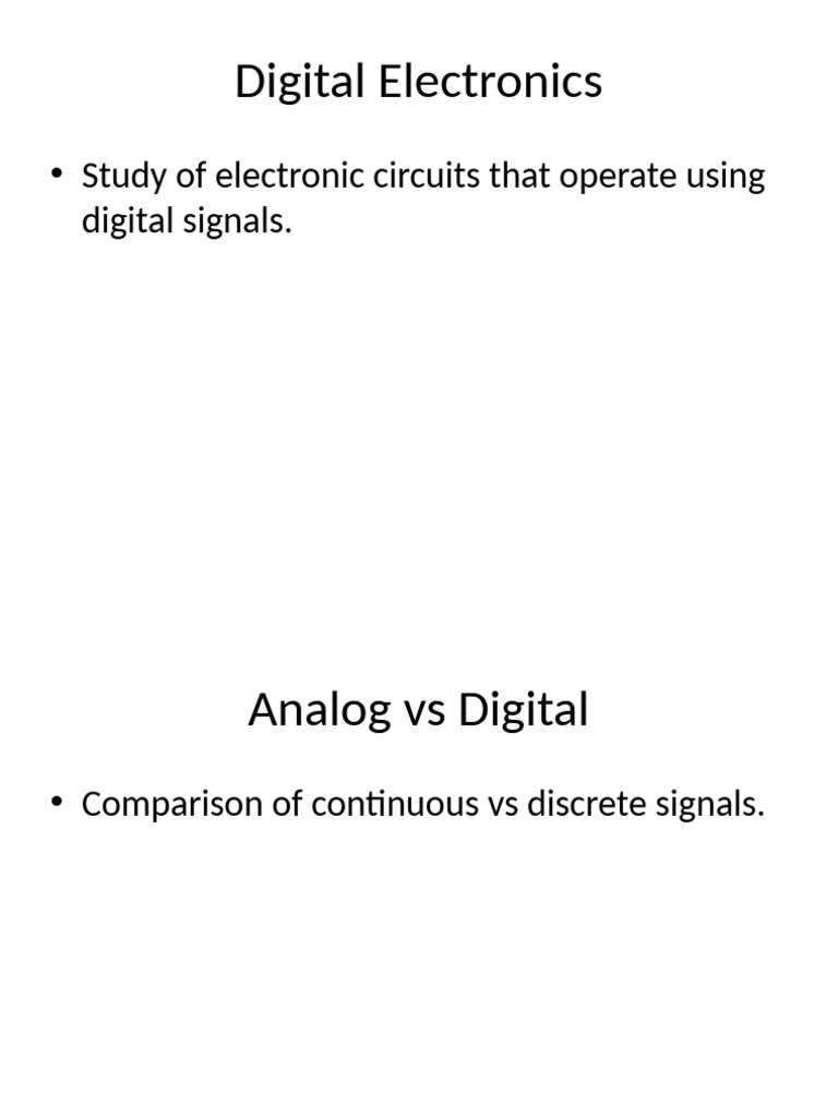 Digital Electronics Presentation | PDF