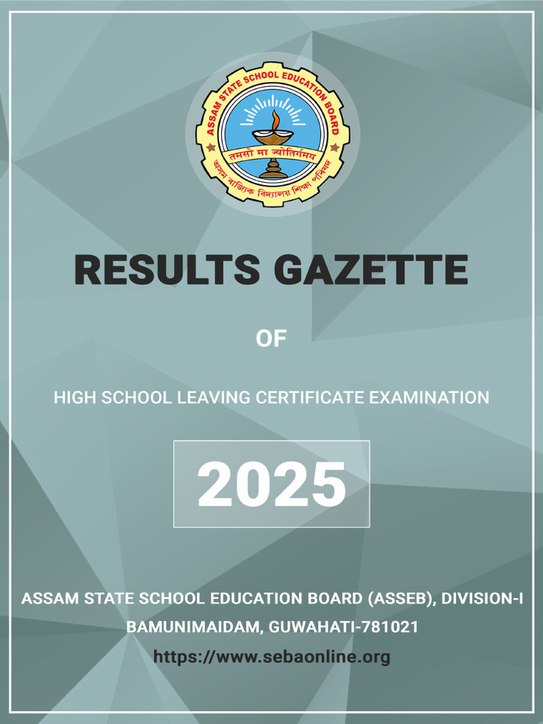 Results Gazette of HSLC 2025 (ASSEB, Div-I) Final Version 10.04.2025 ...