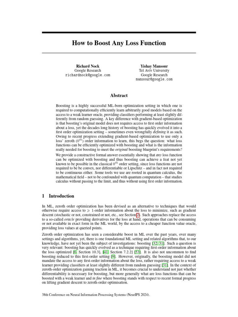How to Boost any Loss Function | PDF | Mathematical Optimization ...