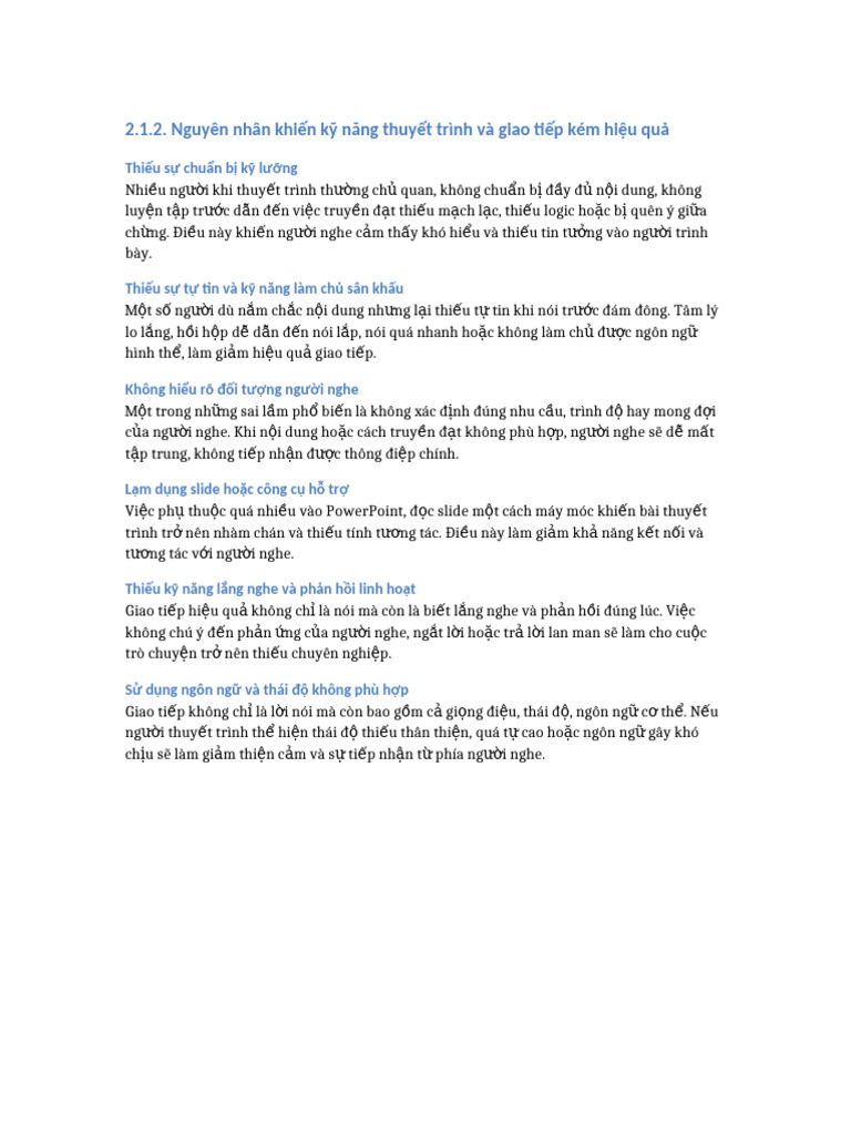 Nguyen Nhan Thuyet Trinh Giao Tiep | PDF