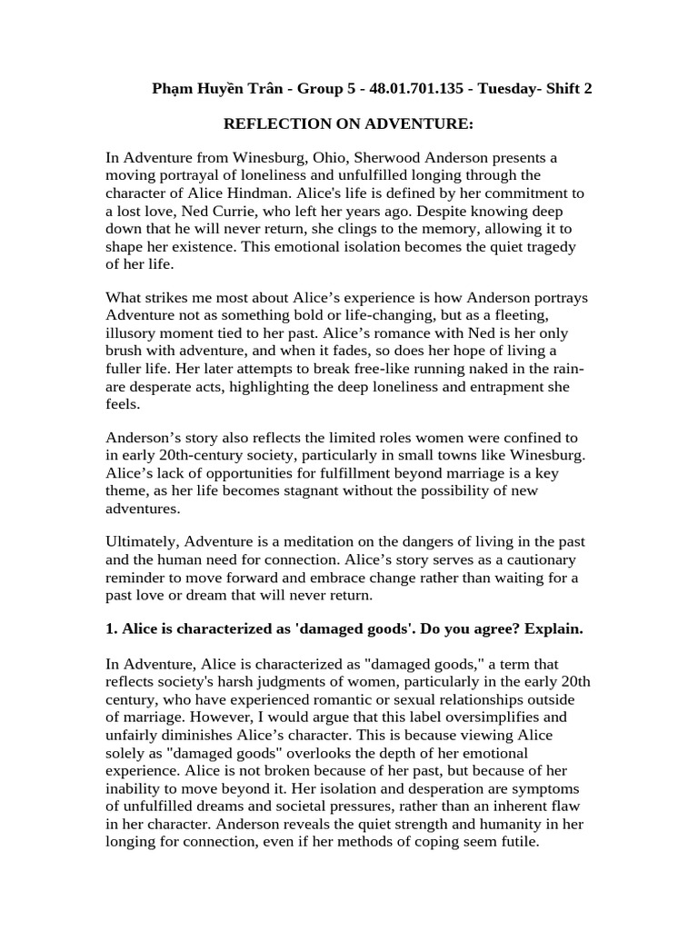 Reflection On Adventure | PDF | Psychology | Behavioural Sciences