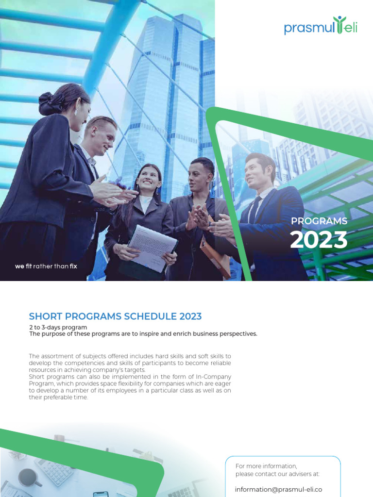 Prasmul-Eli Public Program Schedule 2023 | PDF | Marketing | Business ...