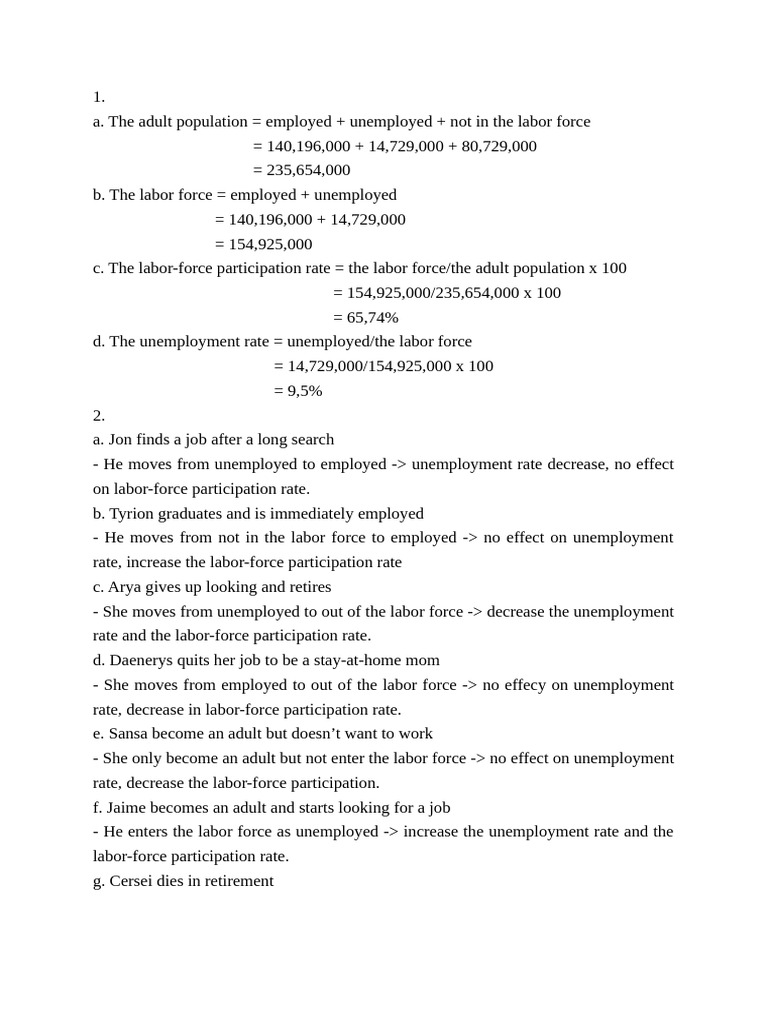Labor Force Dynamics and Unemployment Rates | PDF | Labour Economics ...