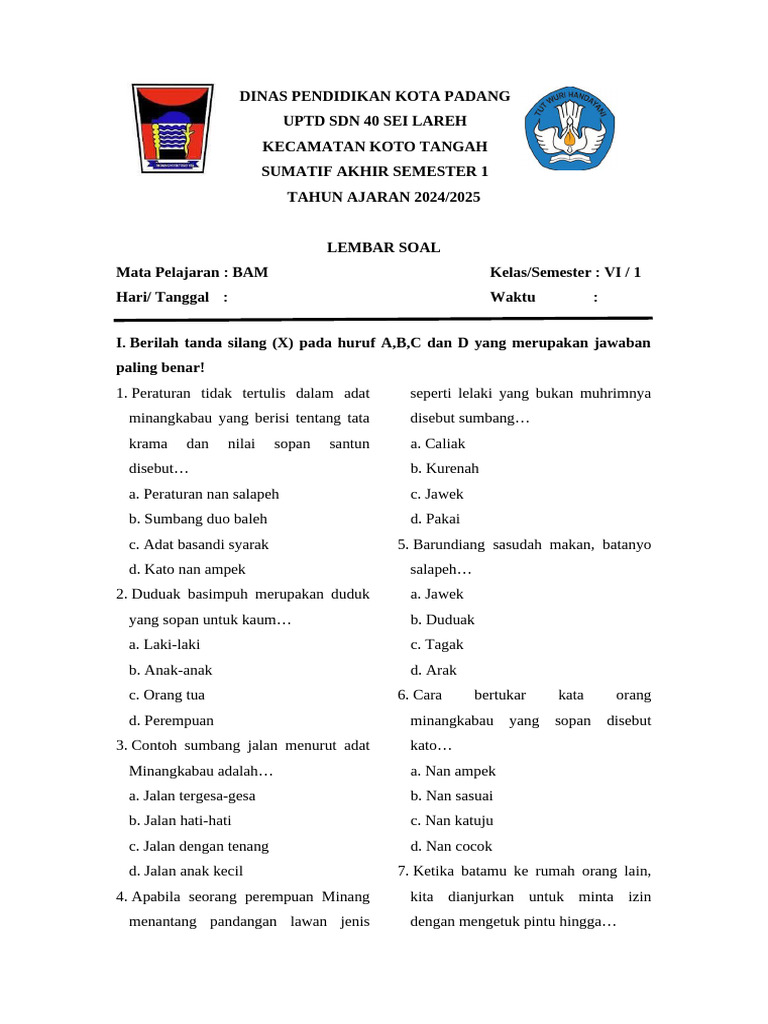 Soal BAM | PDF