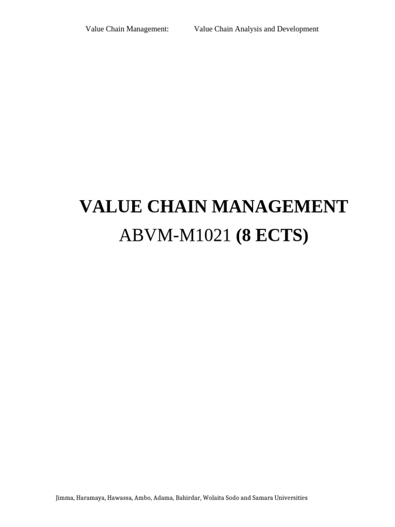 Value Chain Management Overview and Analysis | PDF | Market (Economics ...