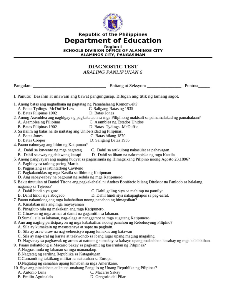AP6 Diagnostic | PDF