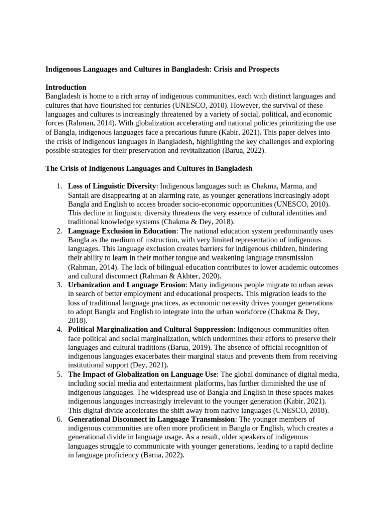 Indigenous Languages Crisis in Bangladesh | PDF | Bangladesh ...