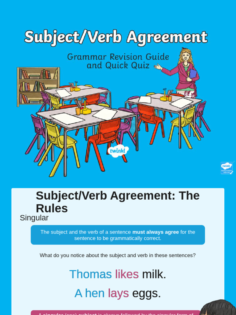 English Y5 Subject Verb Agreement | PDF | Grammatical Number | Subject ...