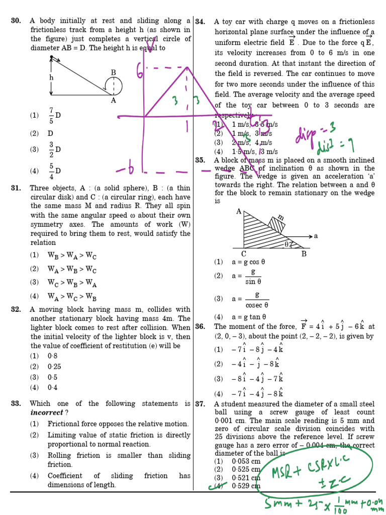 neet-2018-set-aa_250412_150222 | PDF | Friction | Force