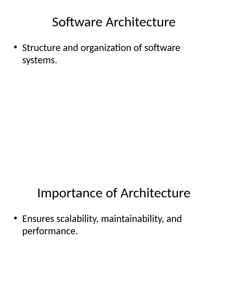 Software Architecture Presentation | PDF