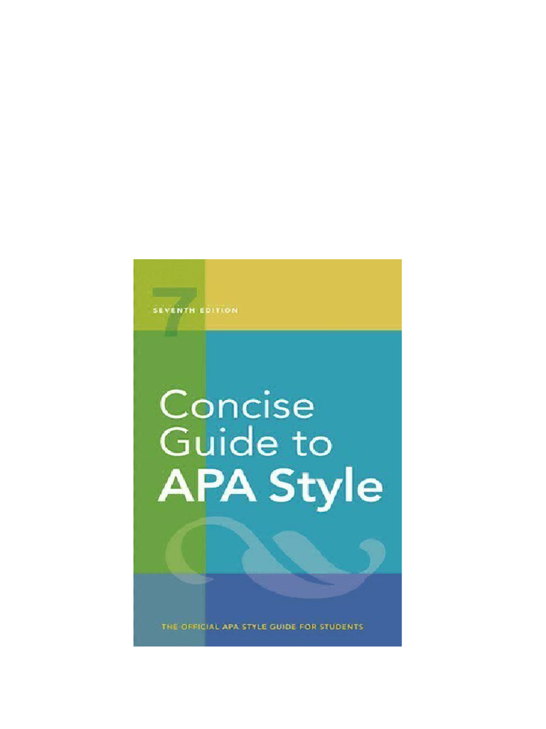 Concise Guide To APA Style: 7th Edition (Ebook PDF) Download | PDF ...
