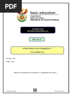 WISKUNDIGE GELETTERDHEID Junie V1 Graad 12 Afr QP | PDF