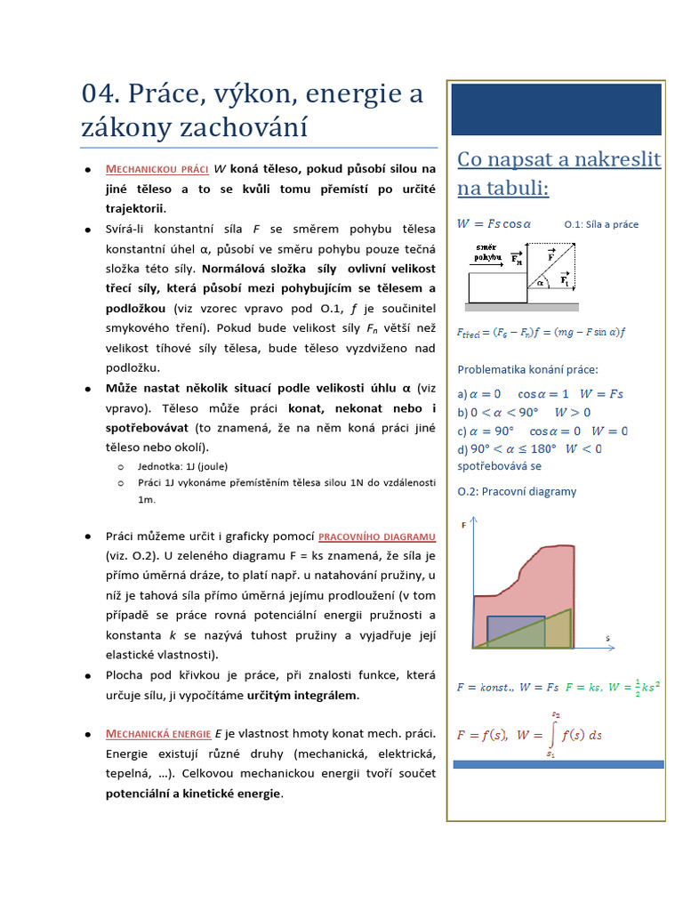 04 Prace Vykon Energie A Zakony Zachovani | PDF