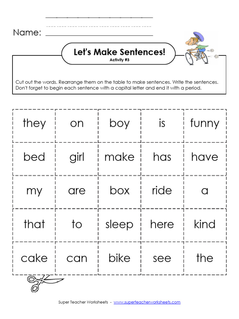 Make Sentences Sight Words Three THREE | PDF